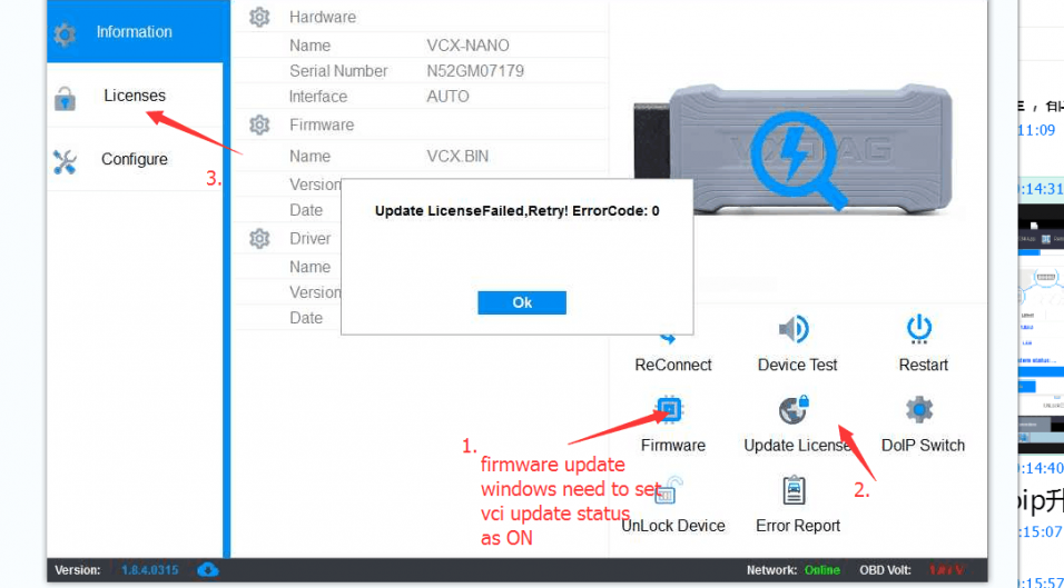 VXDIAG VCX NANO Series “license expired” Solusion – Autonumen Offical Blog